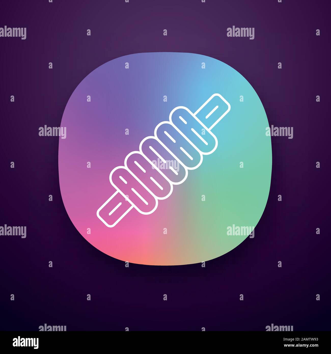 app icon. Sport equipment. Cylindrical piece of wood. Top part of ...