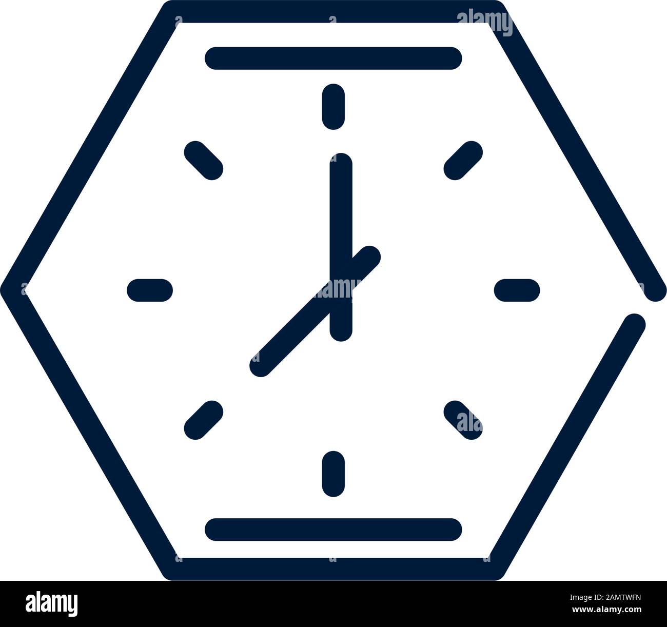 time analog polygon clock linear design on white background vector ...