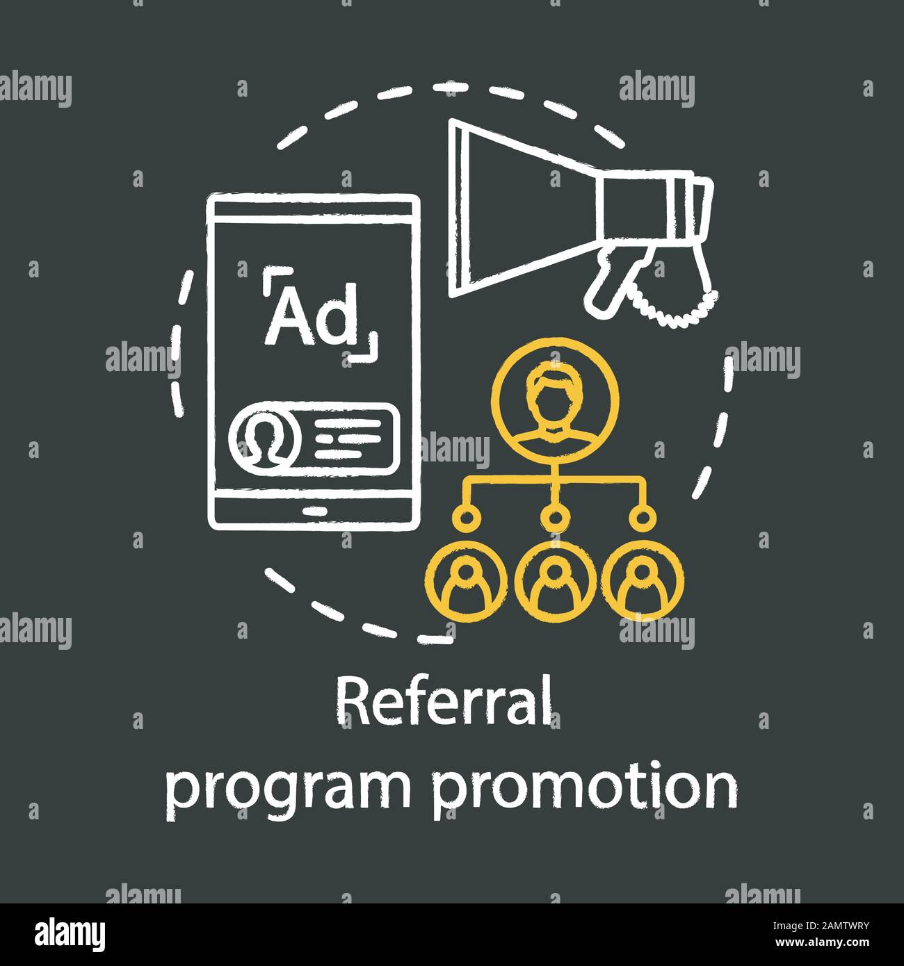 Referral program promotion idea thin line illustration. Marketing. Smm ...
