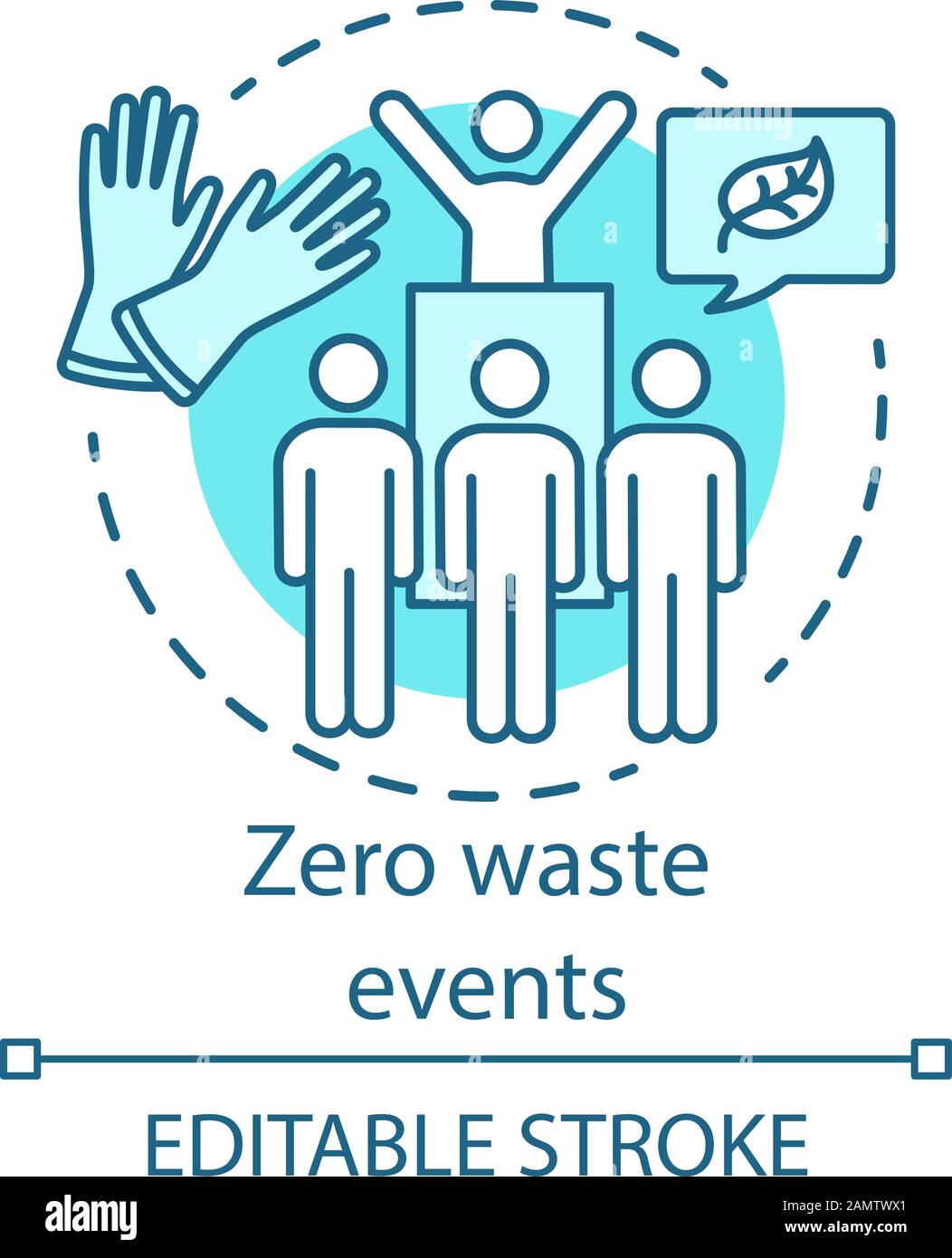 Zero waste events concept icon. Nature saving protest, earth protection ...