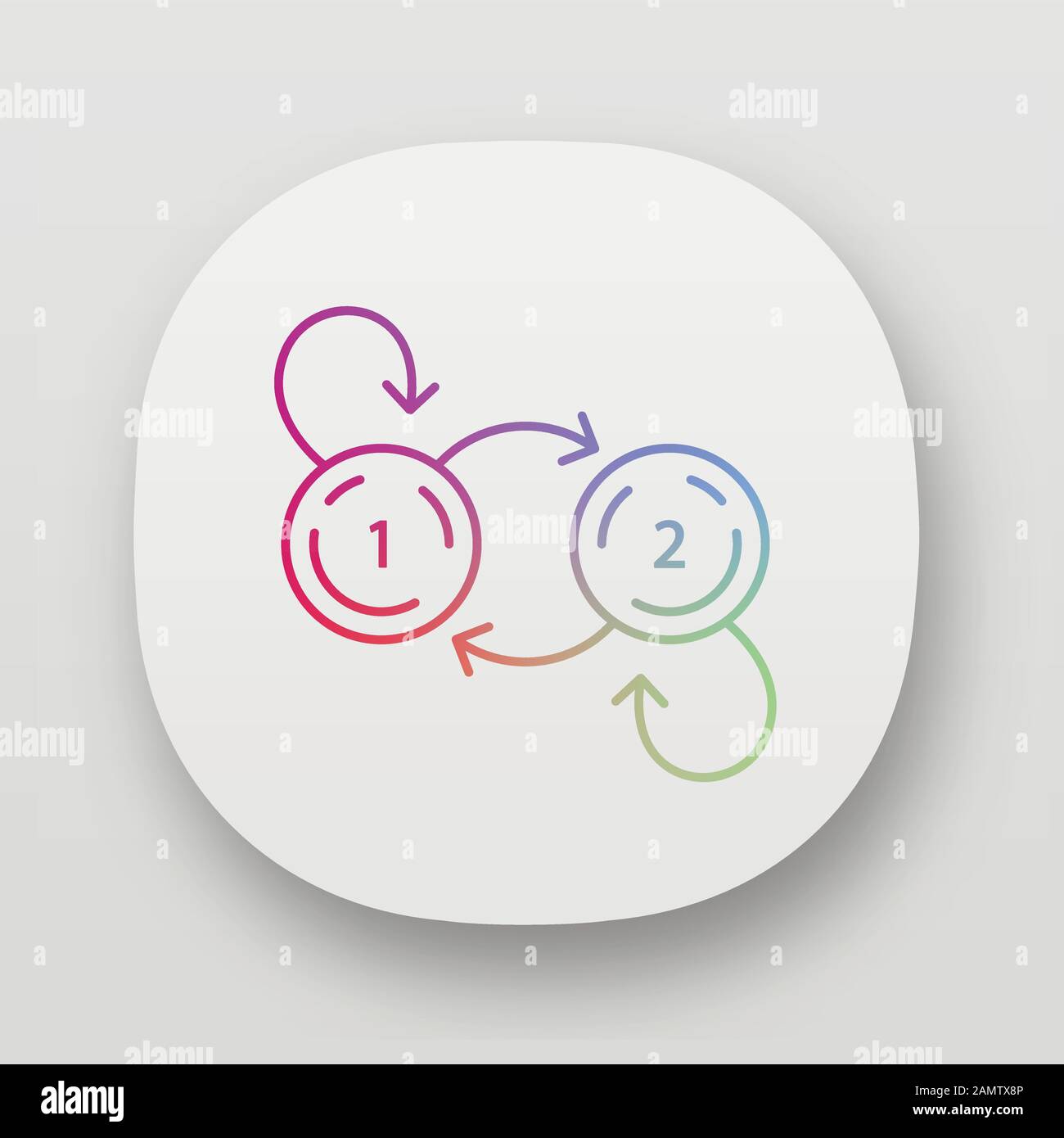 State diagram app icon. System behavior. Object two states. Computer ...