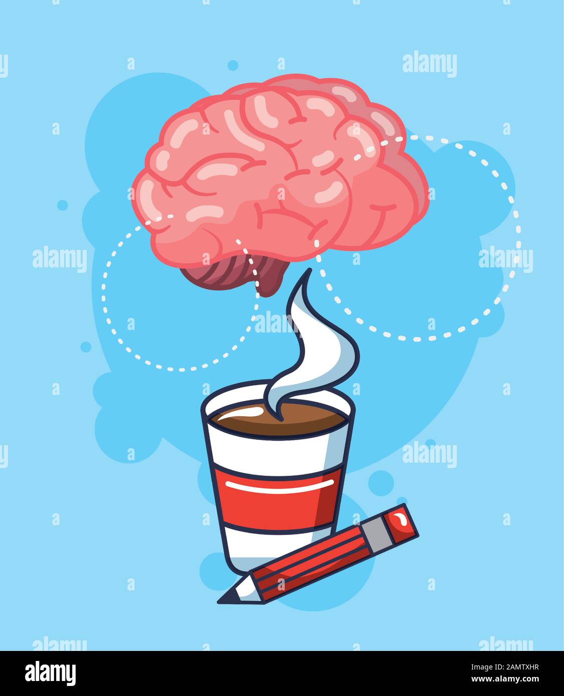 creative brain organ with coffee Stock Vector Image & Art - Alamy