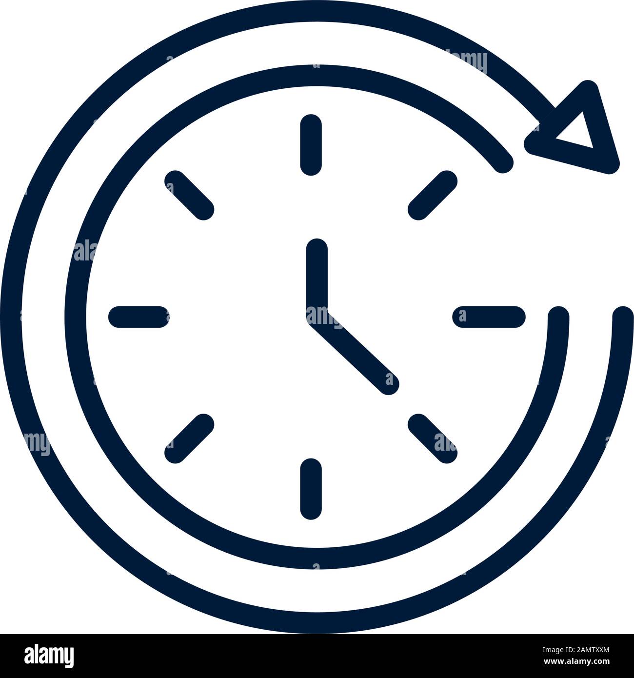 time clock hour assistance linear design on white background vector ...
