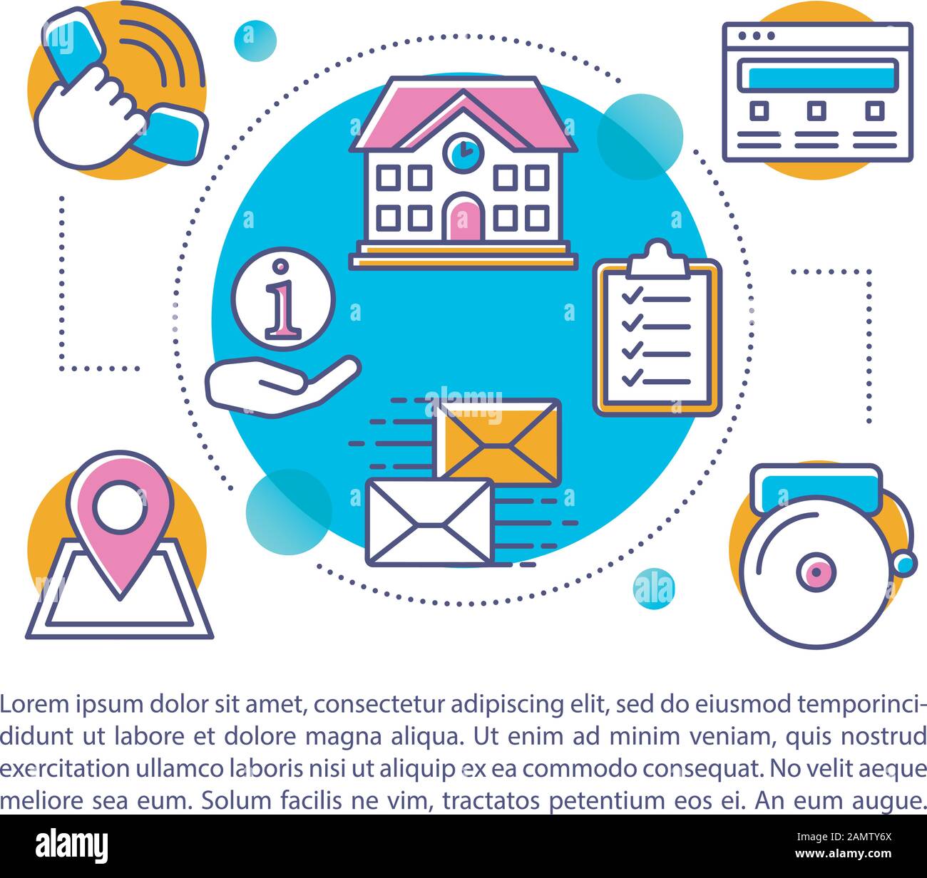 Education system article page vector template. College admission ...
