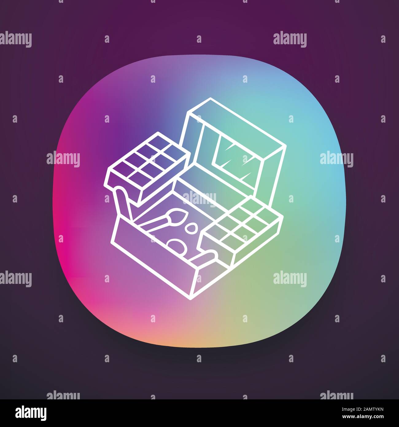 Cosmetic box, tool kit app icon. Professional makeup artist equipment ...