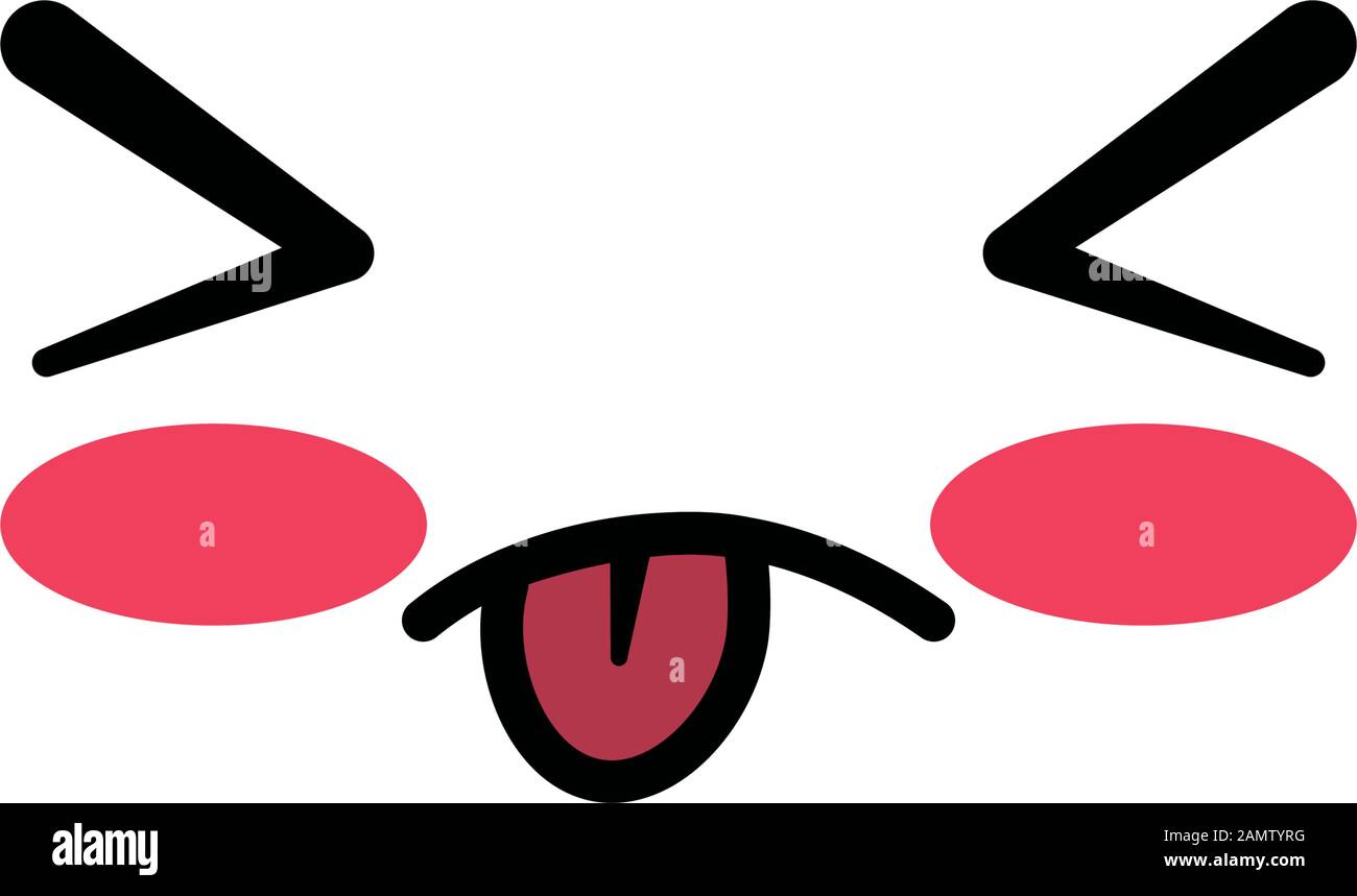 Angry emoticon face kawaii style Cut Out Stock Images & Pictures - Alamy