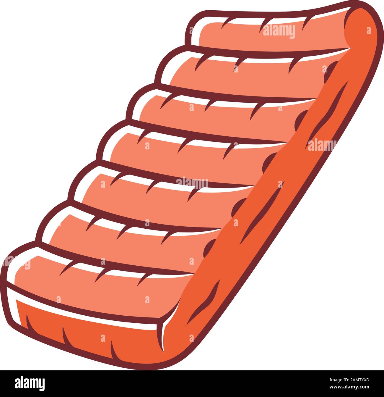 Ribs color icon. Butchers meat. Meat production and sale. Ingredient ...