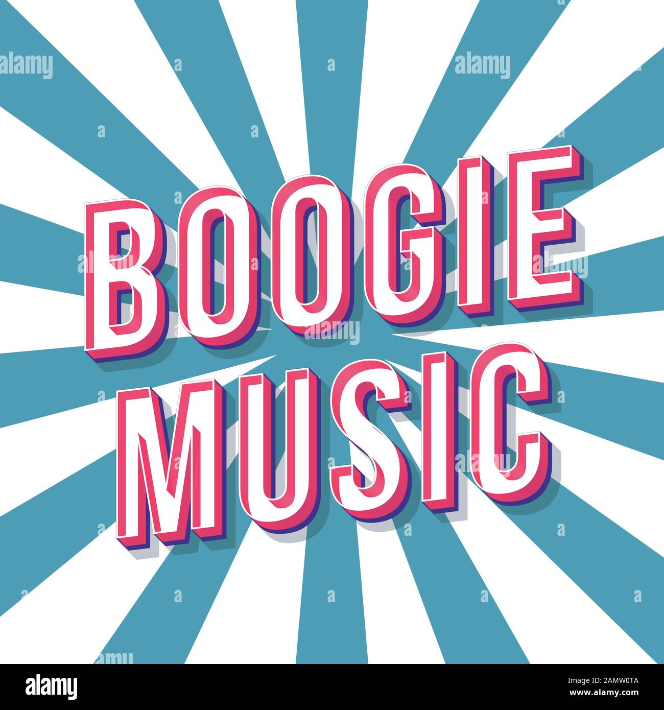 Boogie music vintage 3d vector lettering. Dance party. Retro bold font ...