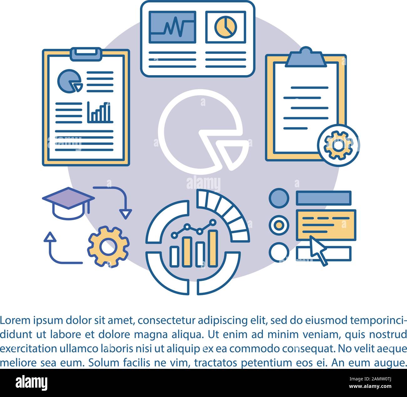 Statistics research article page vector template. Data analysis and ...