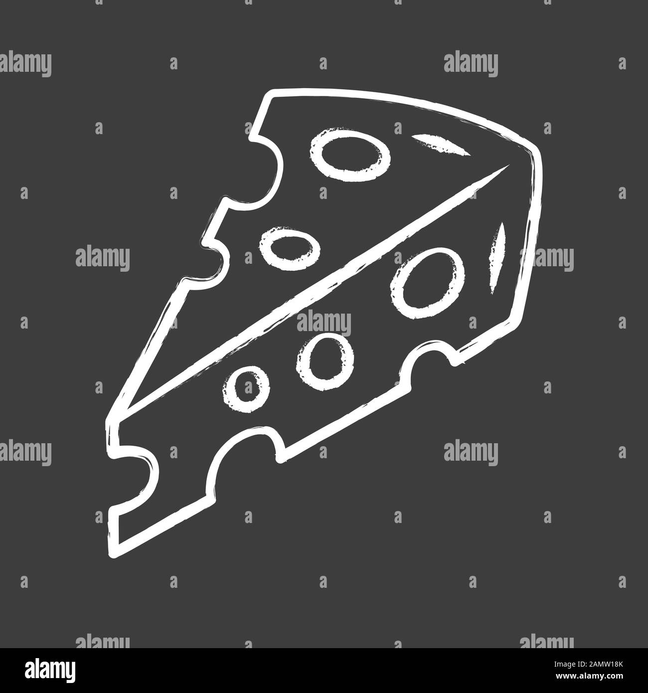 Cheese piece chalk icon. Organic dairy product, delicious appetizer ...