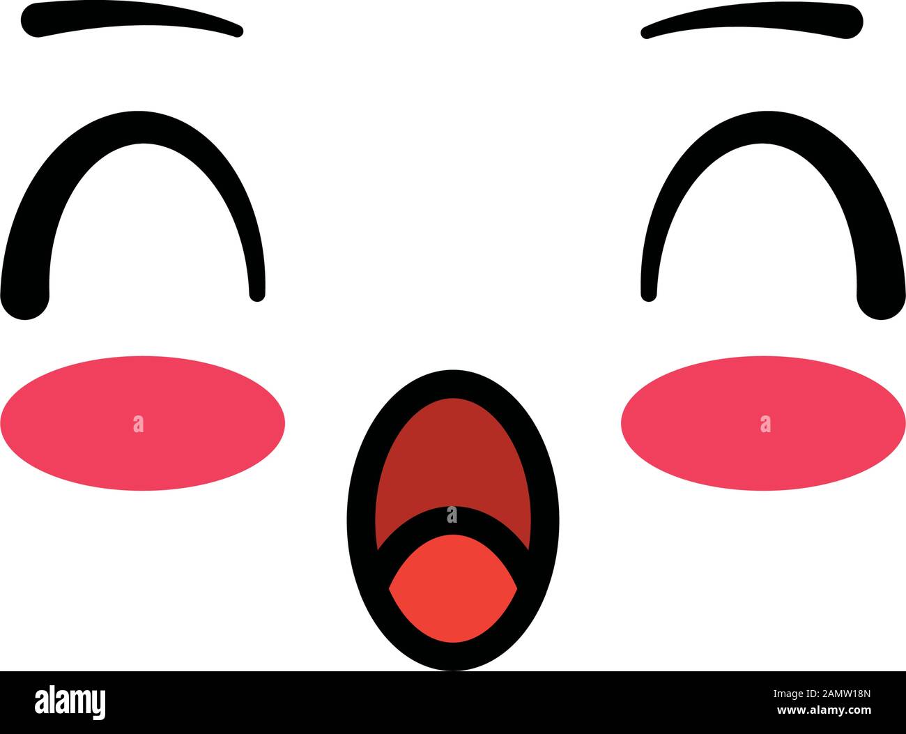 Isolated kawaii screamer face cartoon vector design Stock Vector Image ...