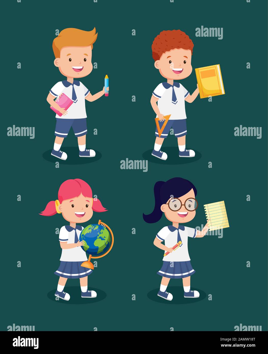group of students kids characters Stock Vector Image & Art - Alamy