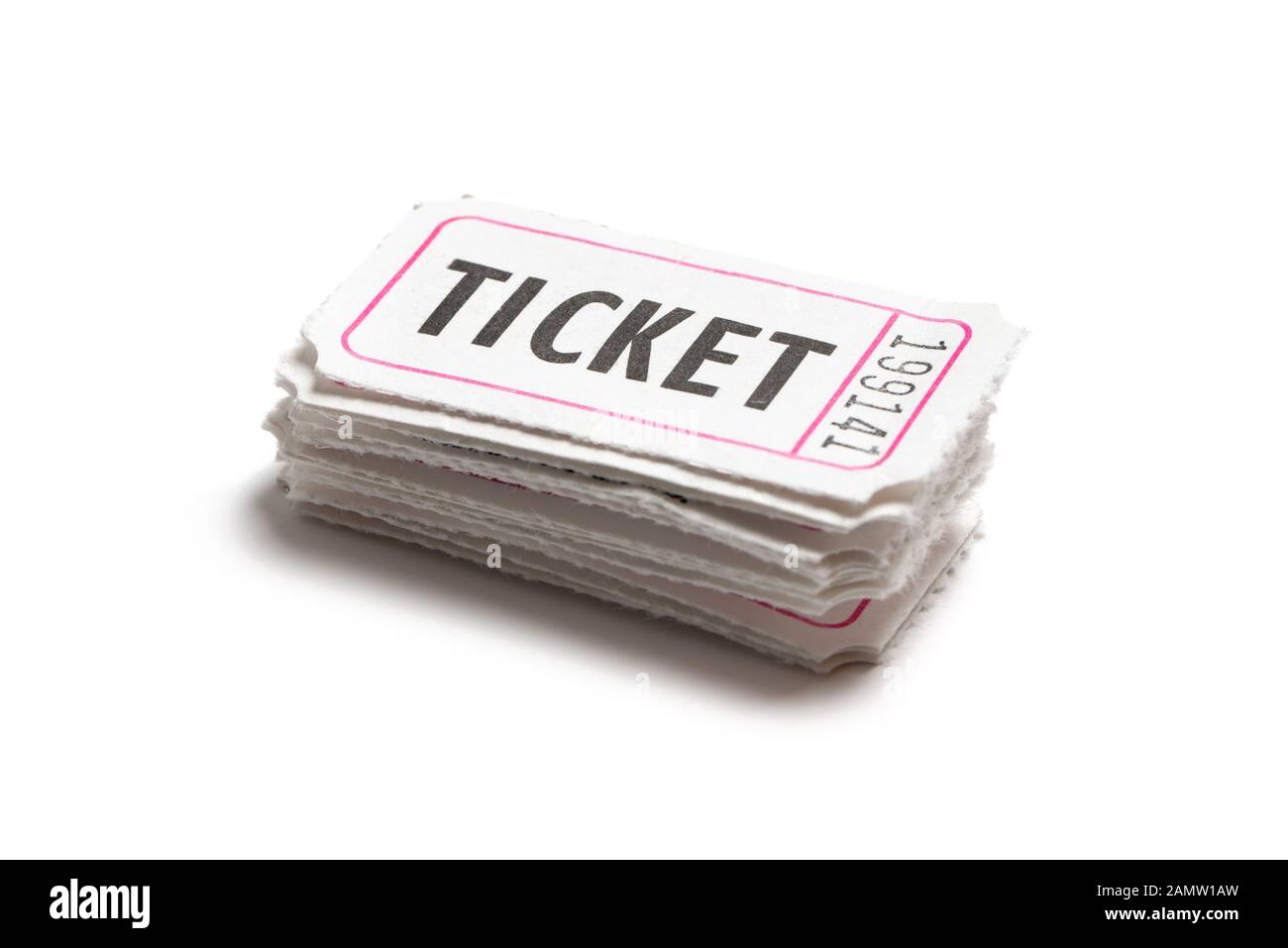 Stack of white color tickets Stock Photo - Alamy