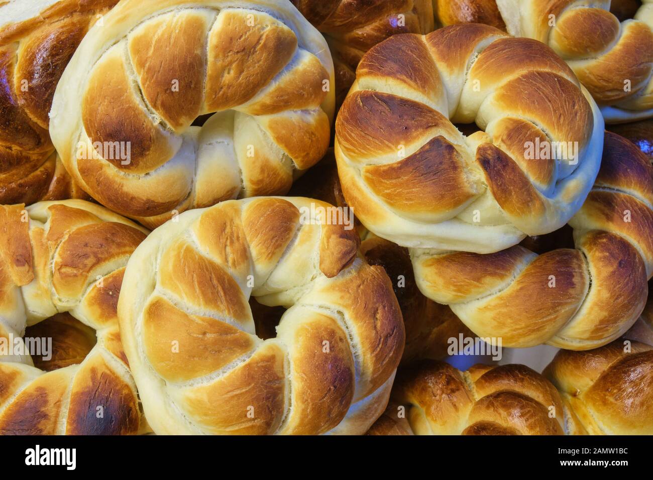Traditional Romanian baked pastry, curly and twisted Stock Photo - Alamy
