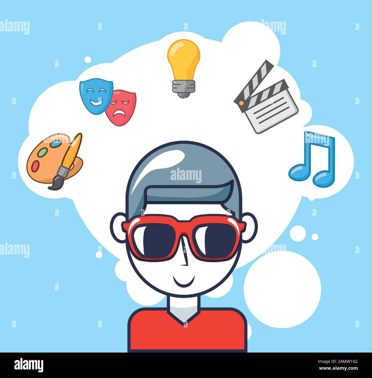creative man with accessories icons Stock Vector Image & Art - Alamy