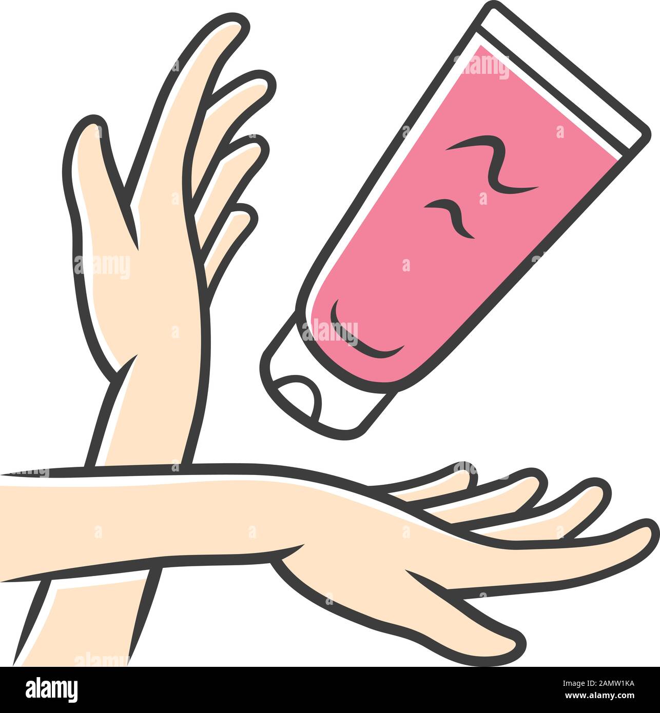Young woman body moisturizing arm Stock Vector Images - Alamy