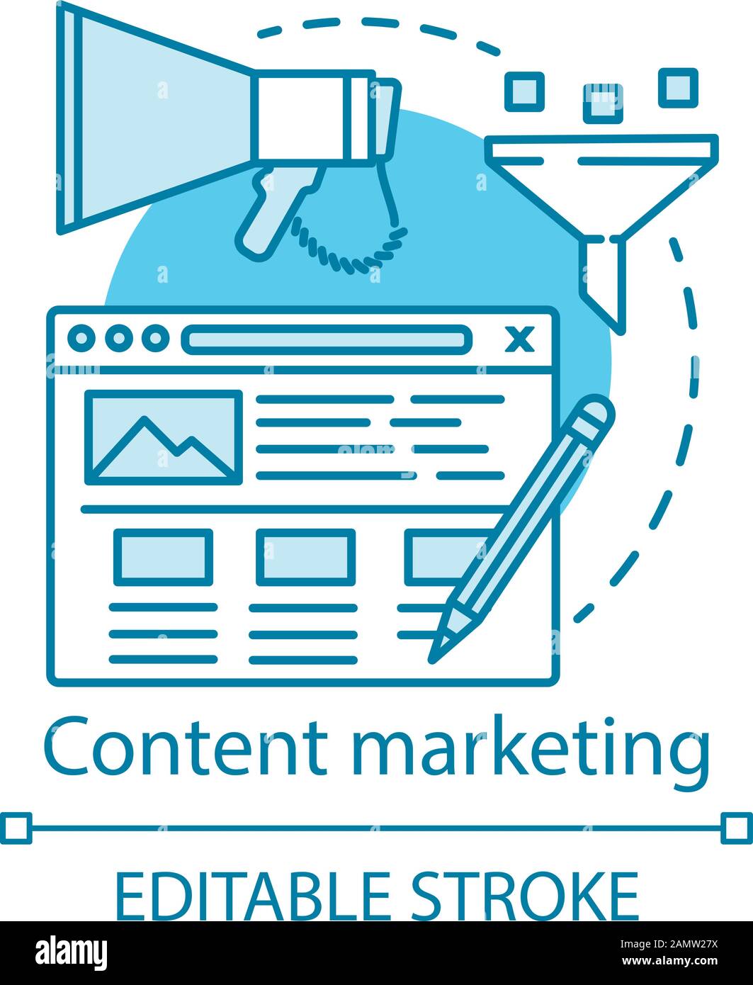 Digital Marketing Icon In Blue