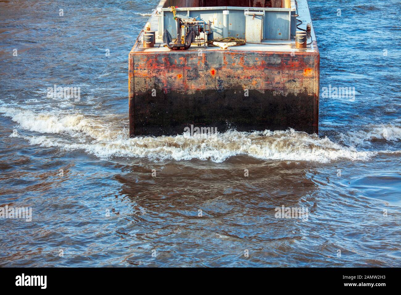 rear view of floating cargo platform Stock Photo - Alamy