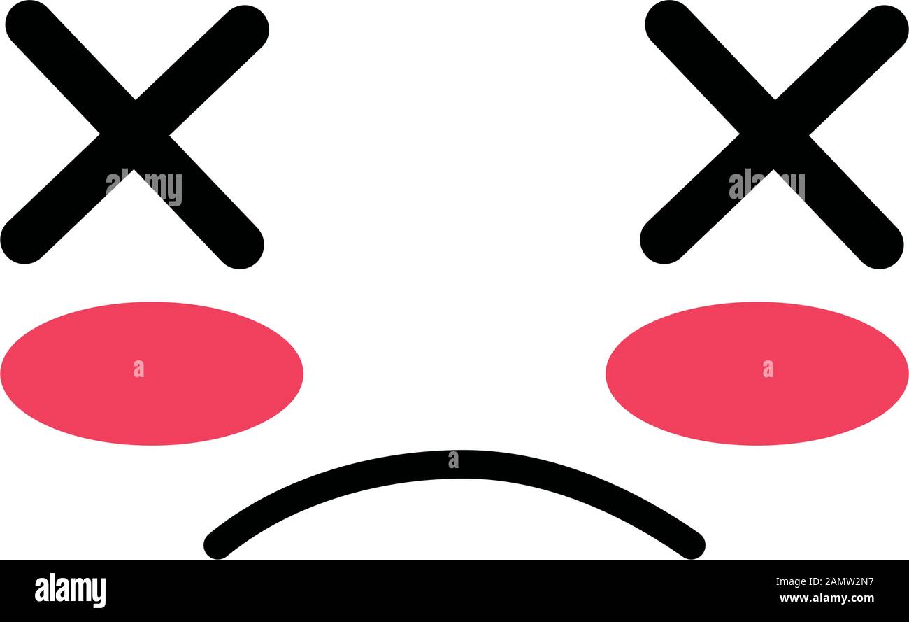 Isolated kawaii dead face cartoon vector design Stock Vector Image ...