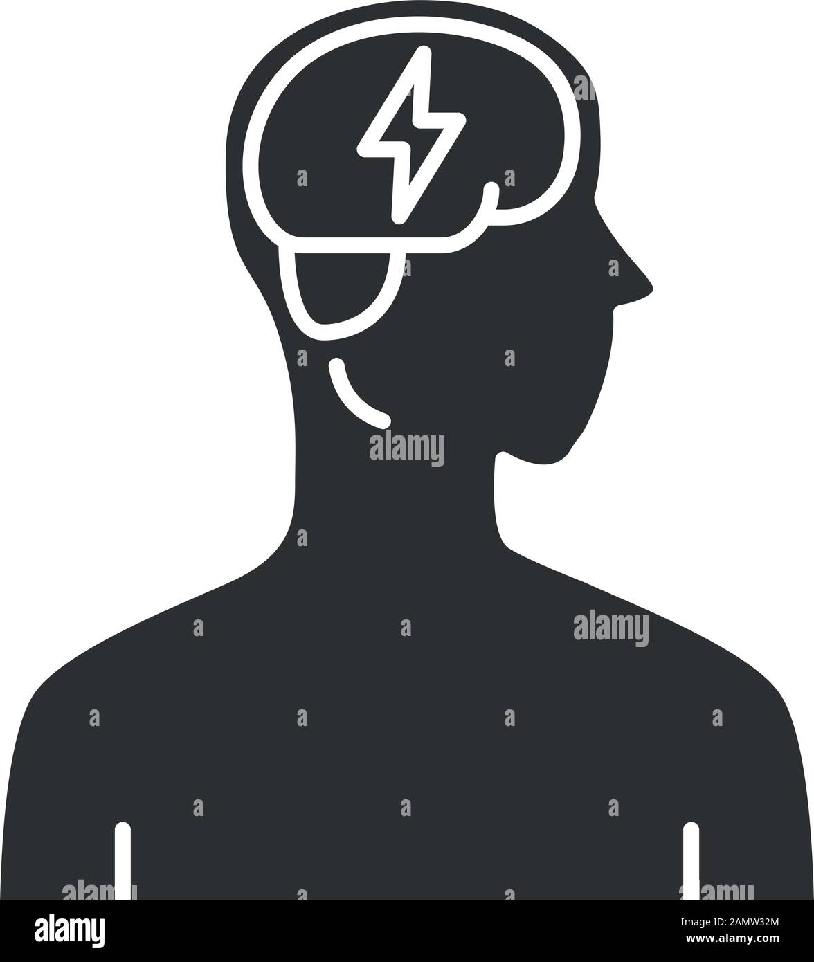 Ill brain glyph icon. Dementia, stroke. Sore human organ. Unhealthy ... Ill brain glyph icon. Dementia, stroke. Sore human organ. Unhealthy ...