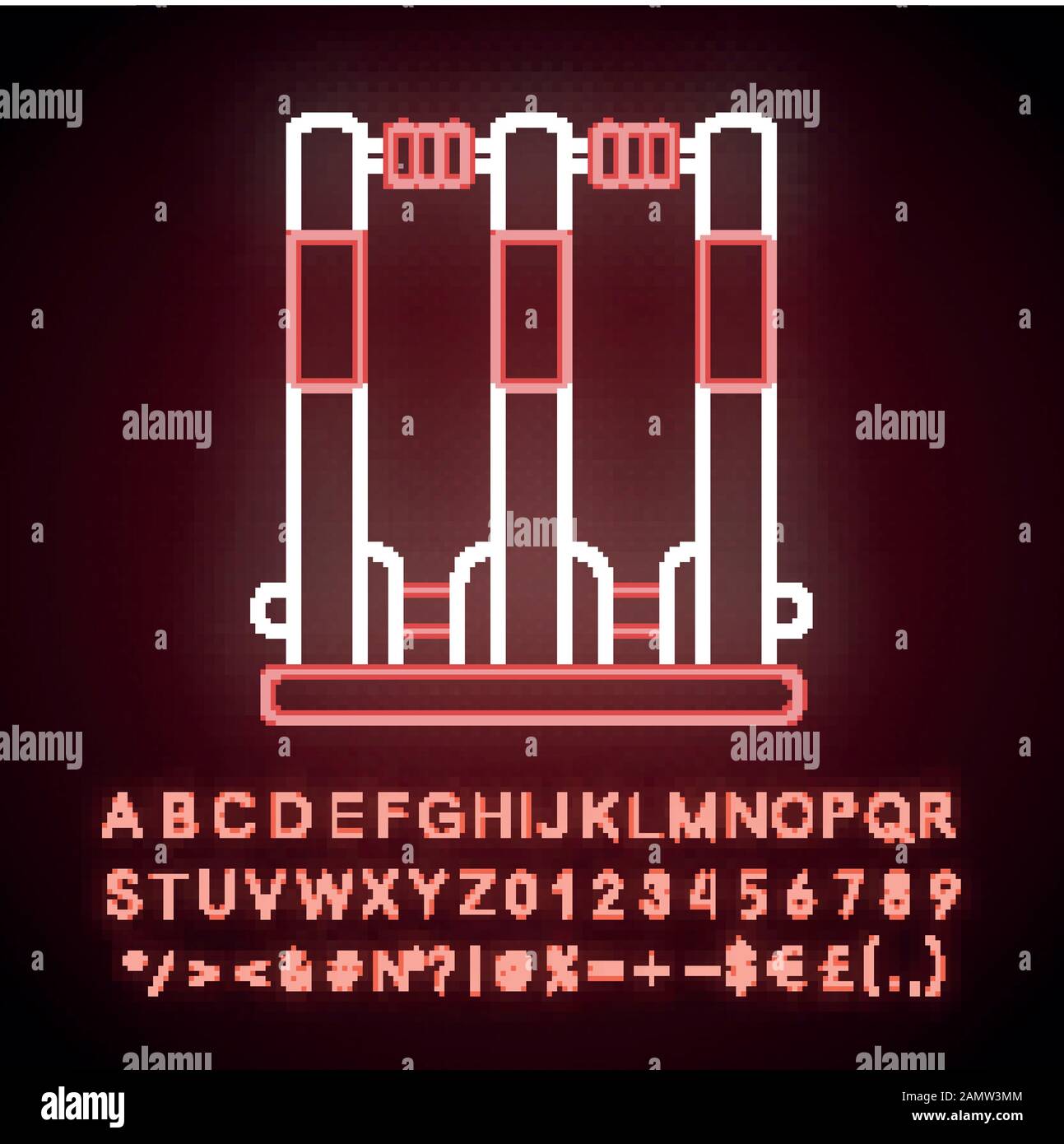 Cricket stumps neon light icon. Cricket wicket. Gate in game. Three ...