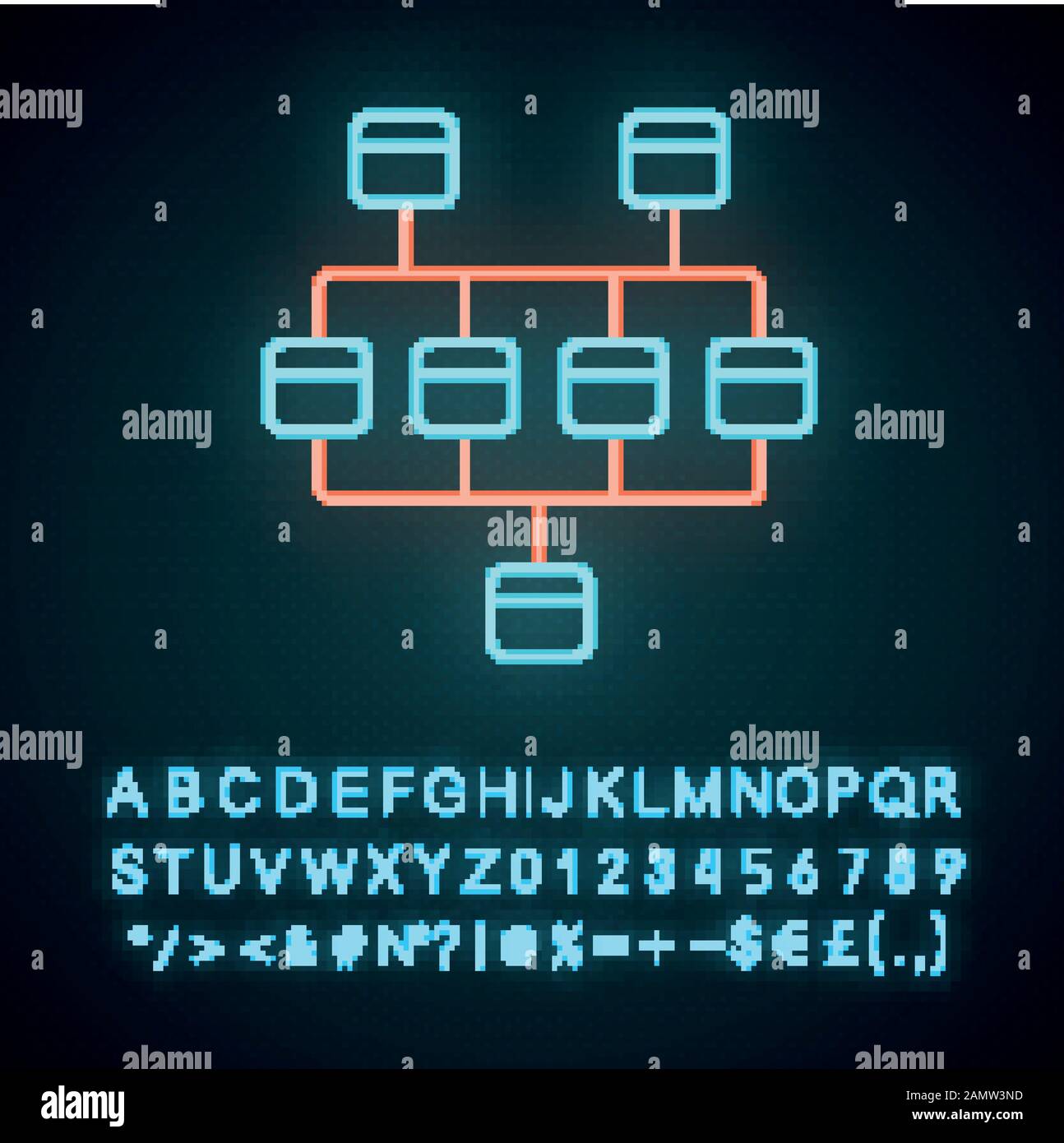 Network diagram neon light icon. Cluster diagram. Network graphical ... Network diagram neon light icon. Cluster diagram. Network graphical ...