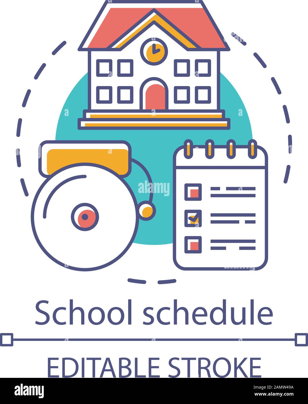 School schedule, timetable concept icon. Educational process ...