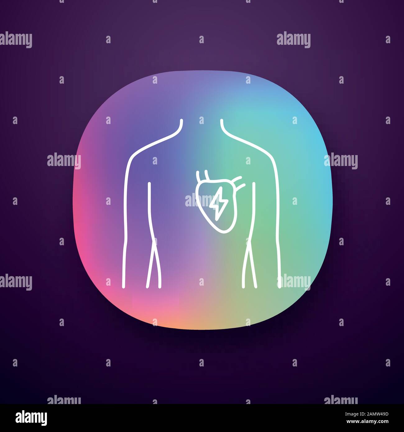 Ill heart app icon. Sore human organ. People disease. Unhealthy ...