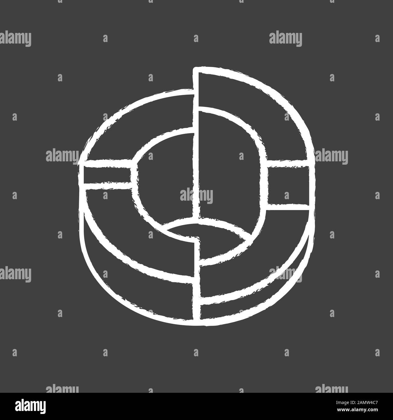 Three-dimensional diagram chalk icon. 3-space ring. Comparisons among ...