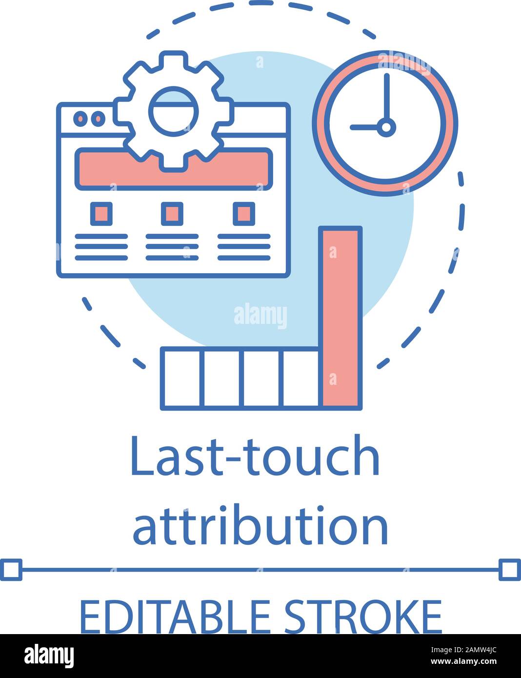 Last-touch attribution concept icon. Marketing channel analysis idea ...