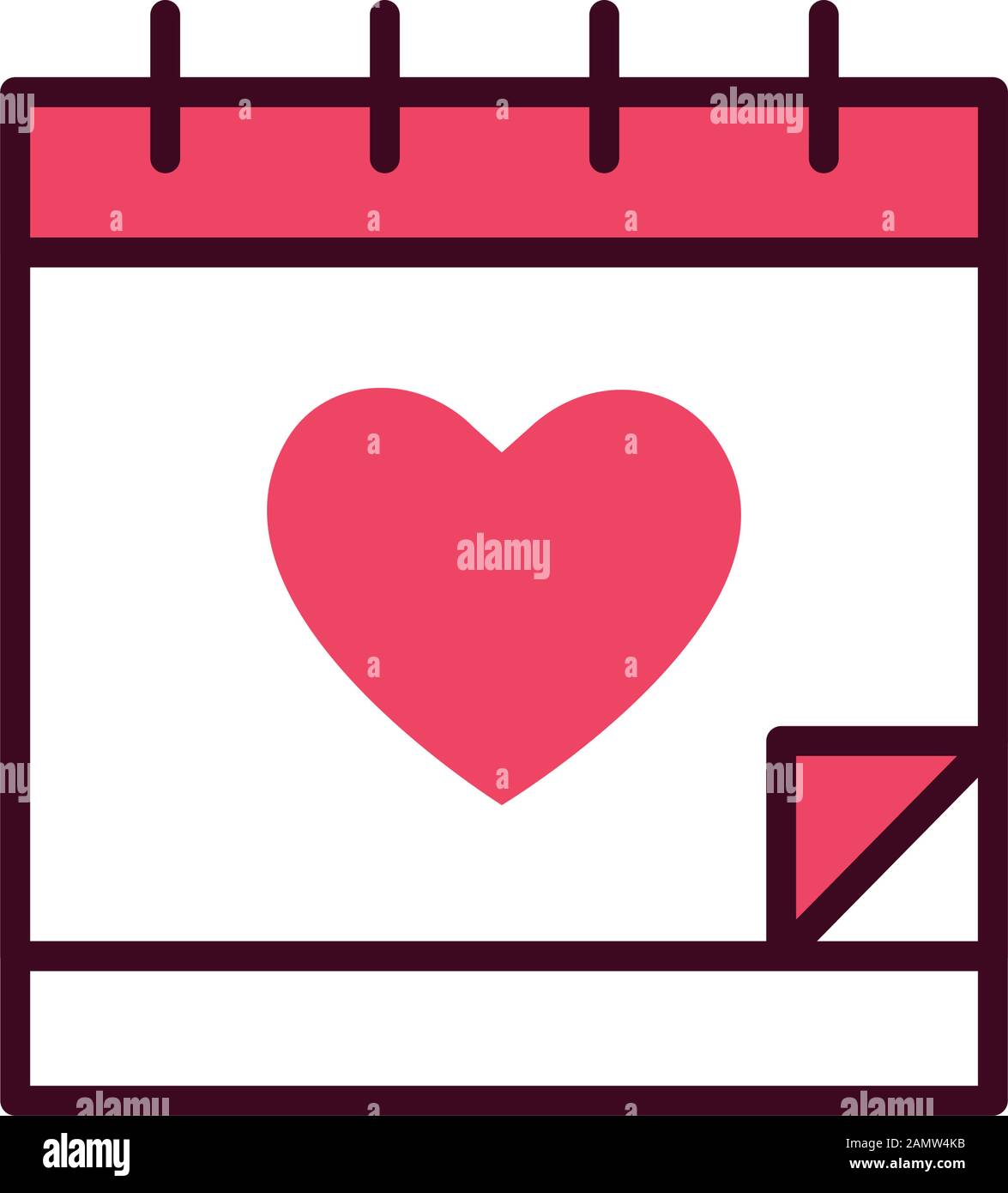 Isolated heart inside calendar vector design Stock Vector Image & Art ...