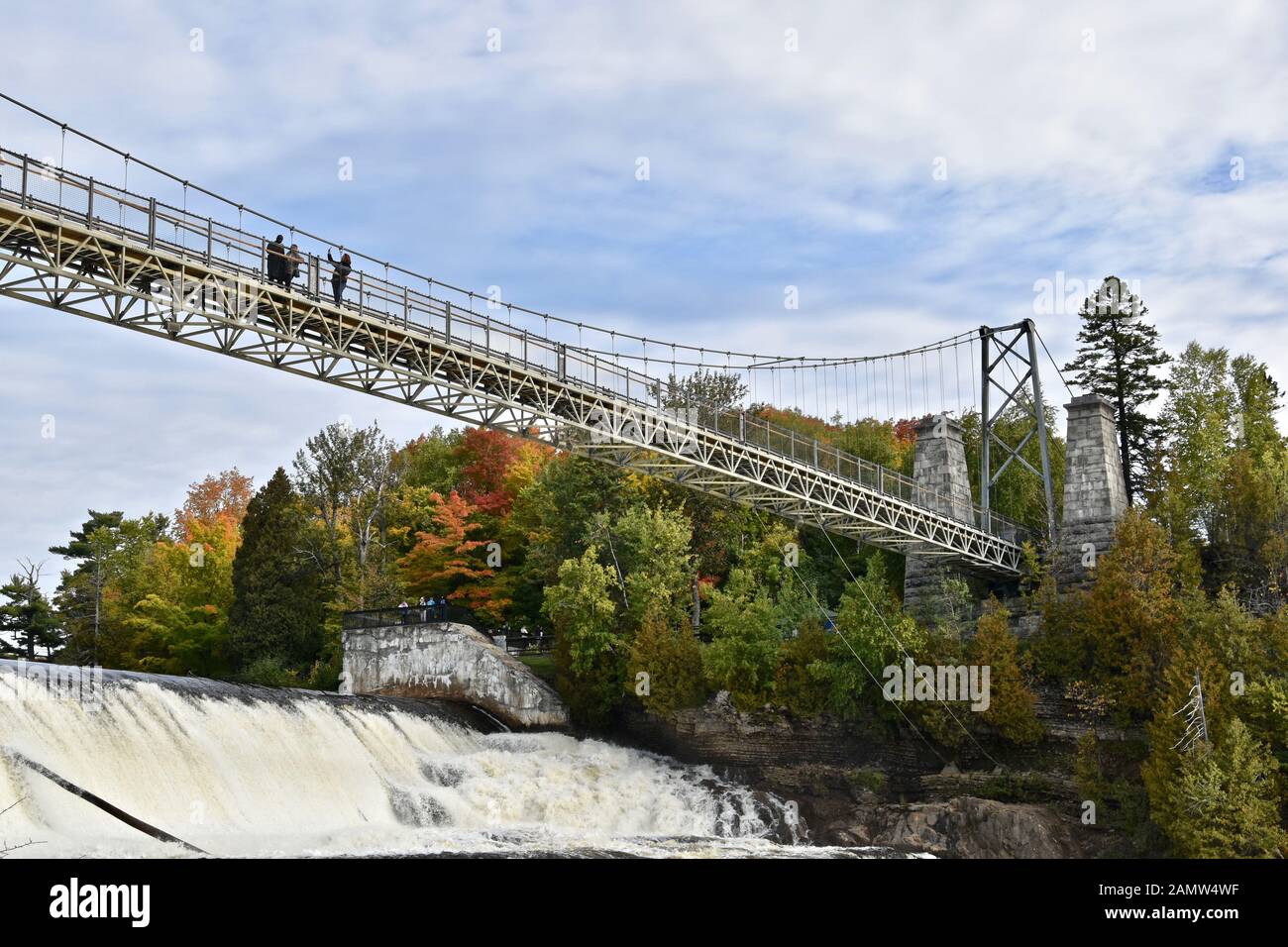 The Montmorency Falls Footbridge spanning the Chute-Montmorency ...