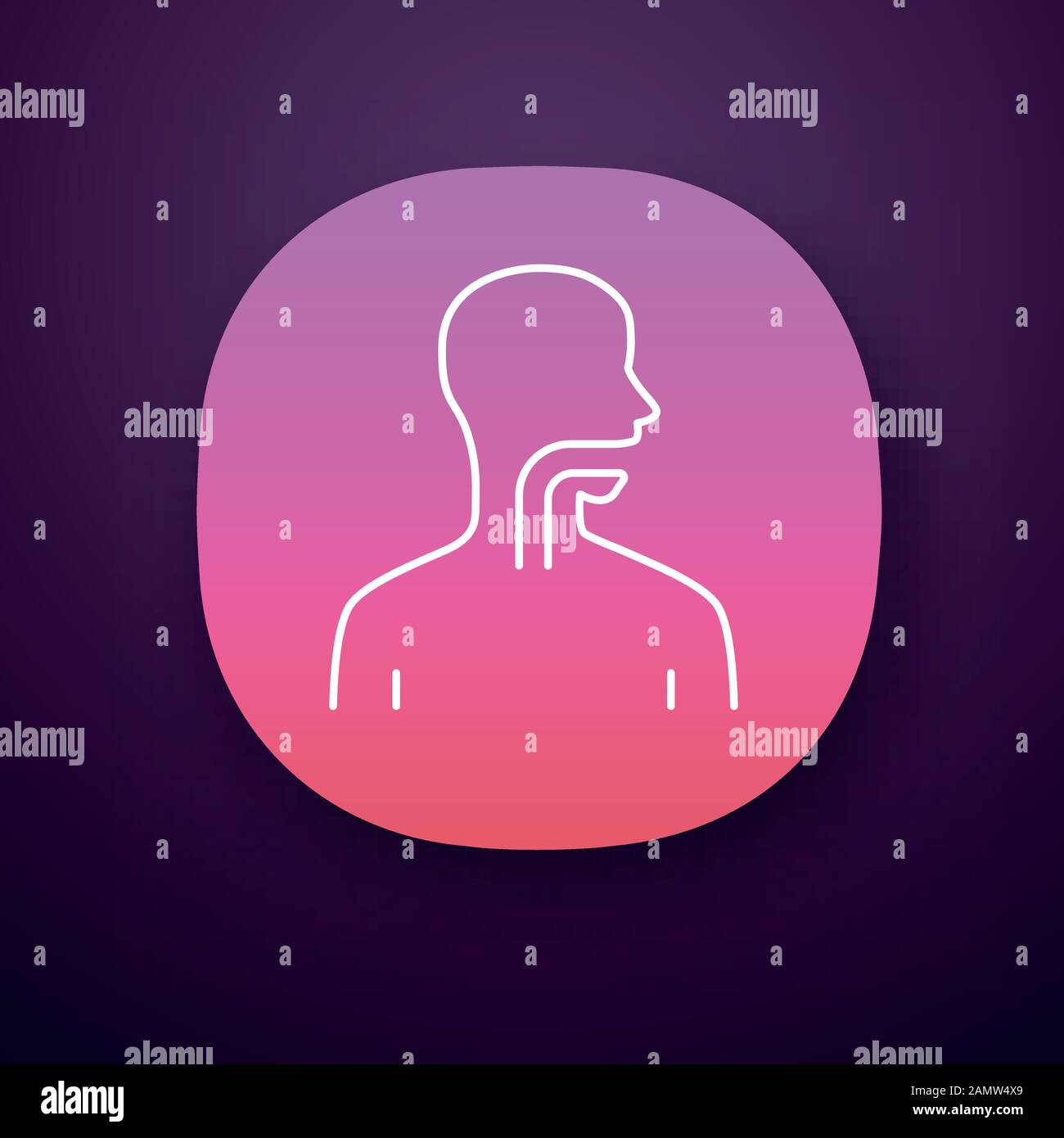 Healthy Throat App Icon Oral Cavity Pharynx And Esophagus In Good