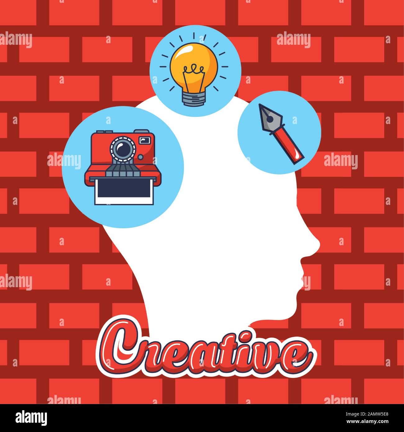 creative profile with set accessories Stock Vector Image & Art - Alamy