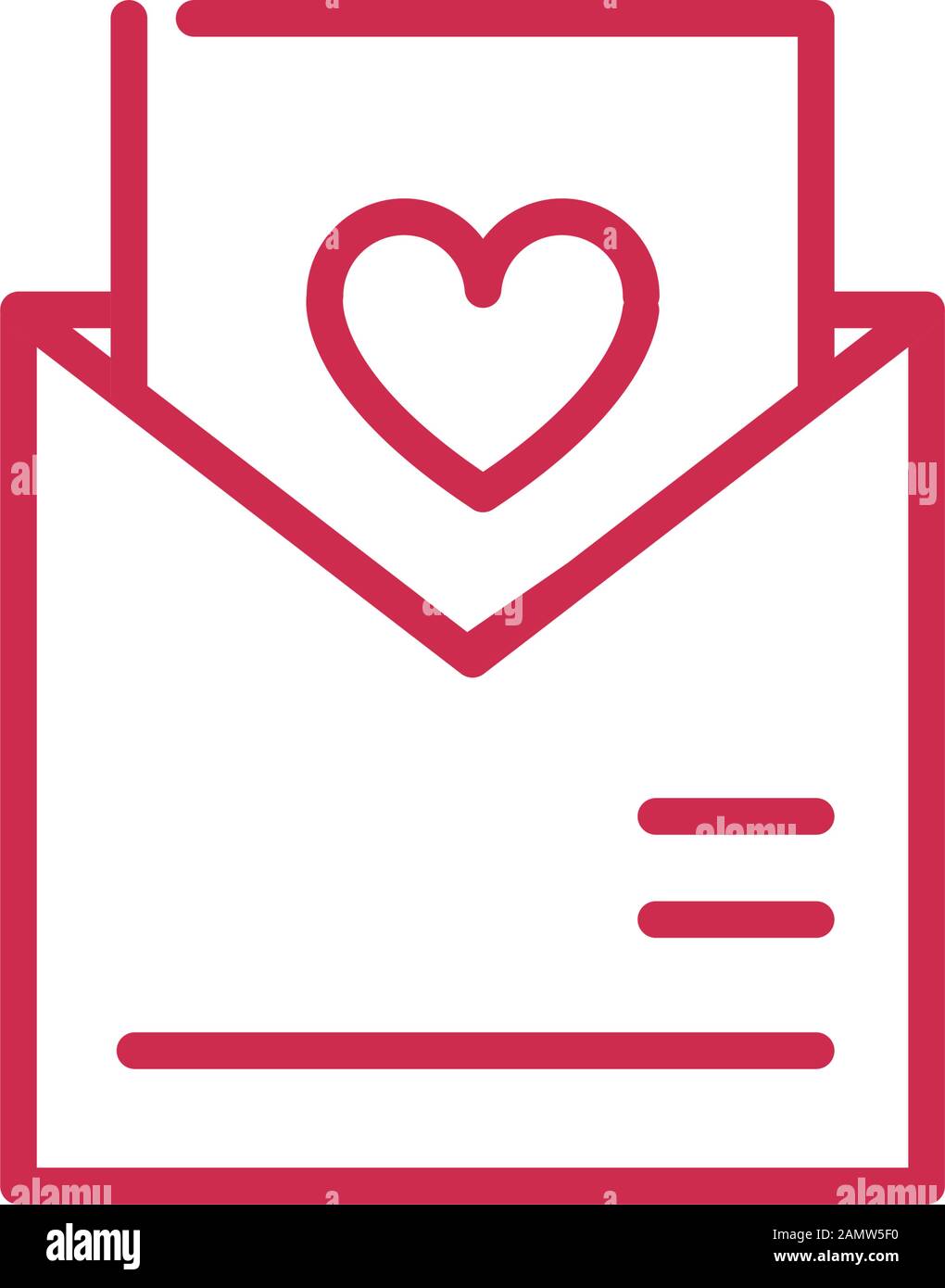 happy valentines day envelope letter message heart love vector ...