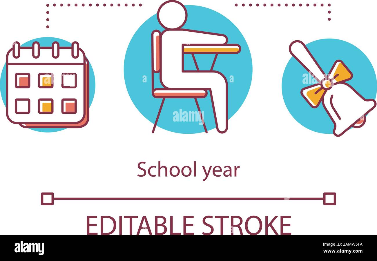 School year concept icon. Educational process organization. Lessons ...