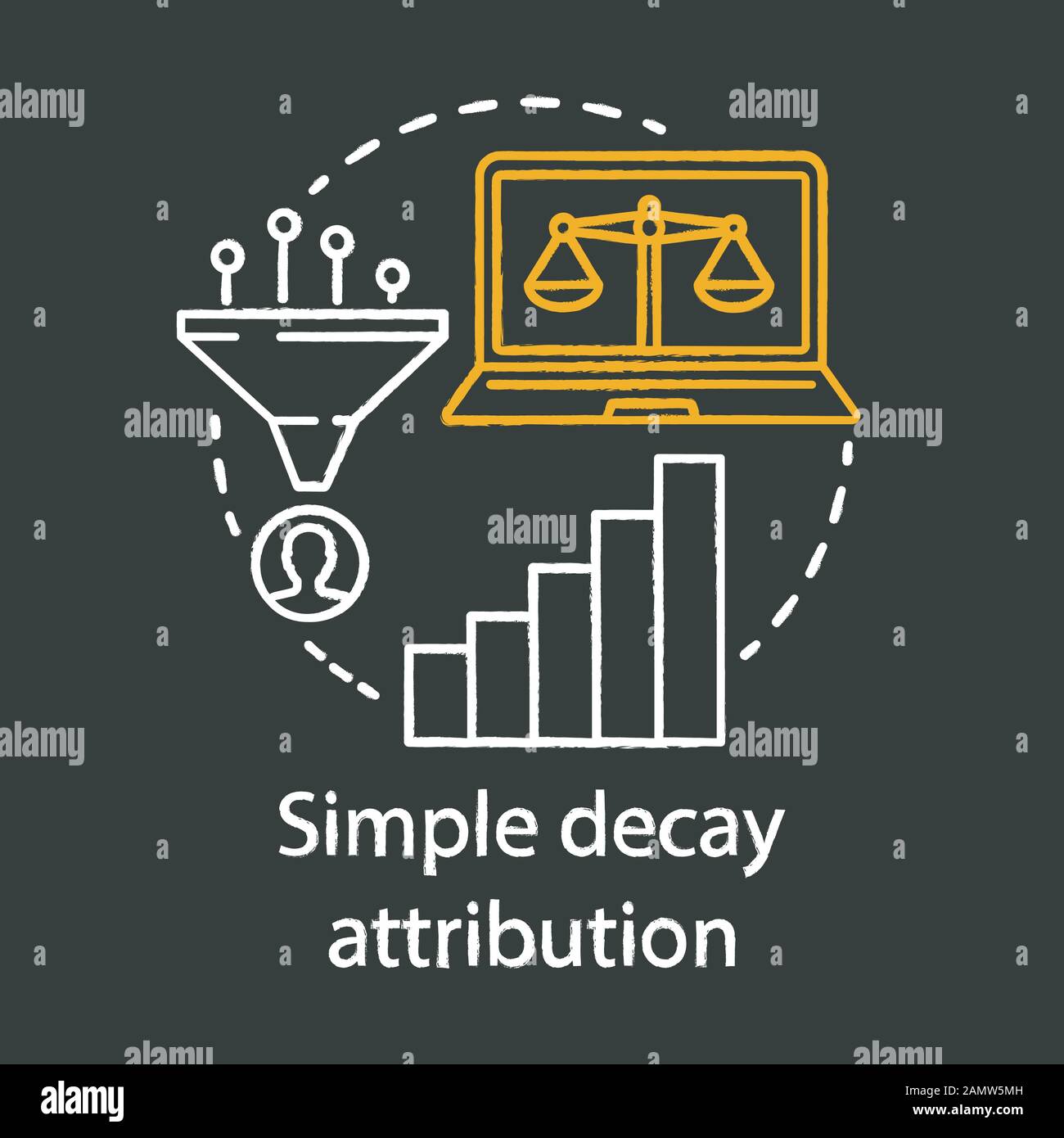 Simply decay attribution chalk concept icon. Attribution modeling type ... Simply decay attribution chalk concept icon. Attribution modeling type ...