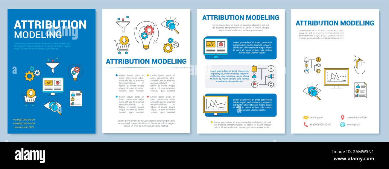 Attribution modeling brochure template layout. Flyer, booklet, leaflet ...