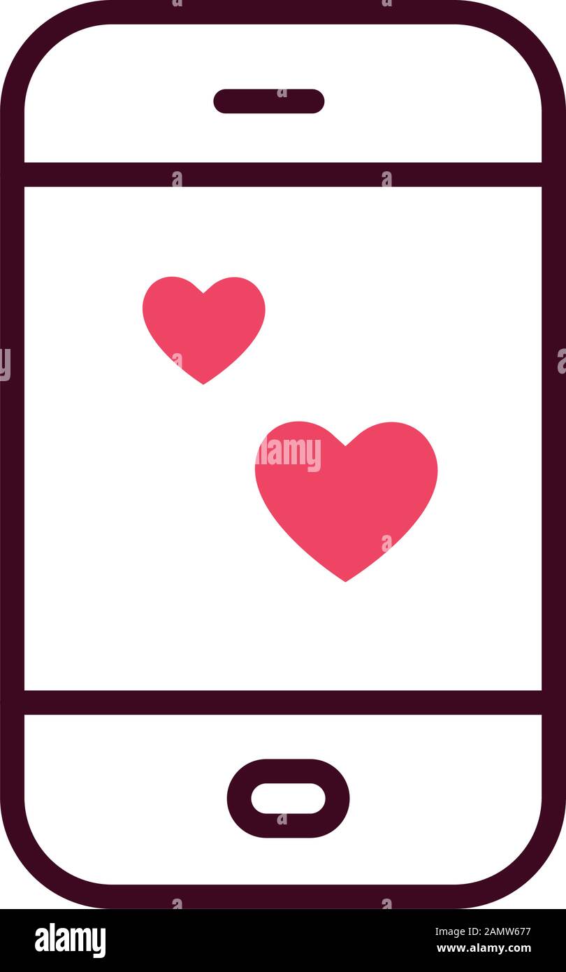 Isolated hearts inside smartphone vector design Stock Vector Image ...