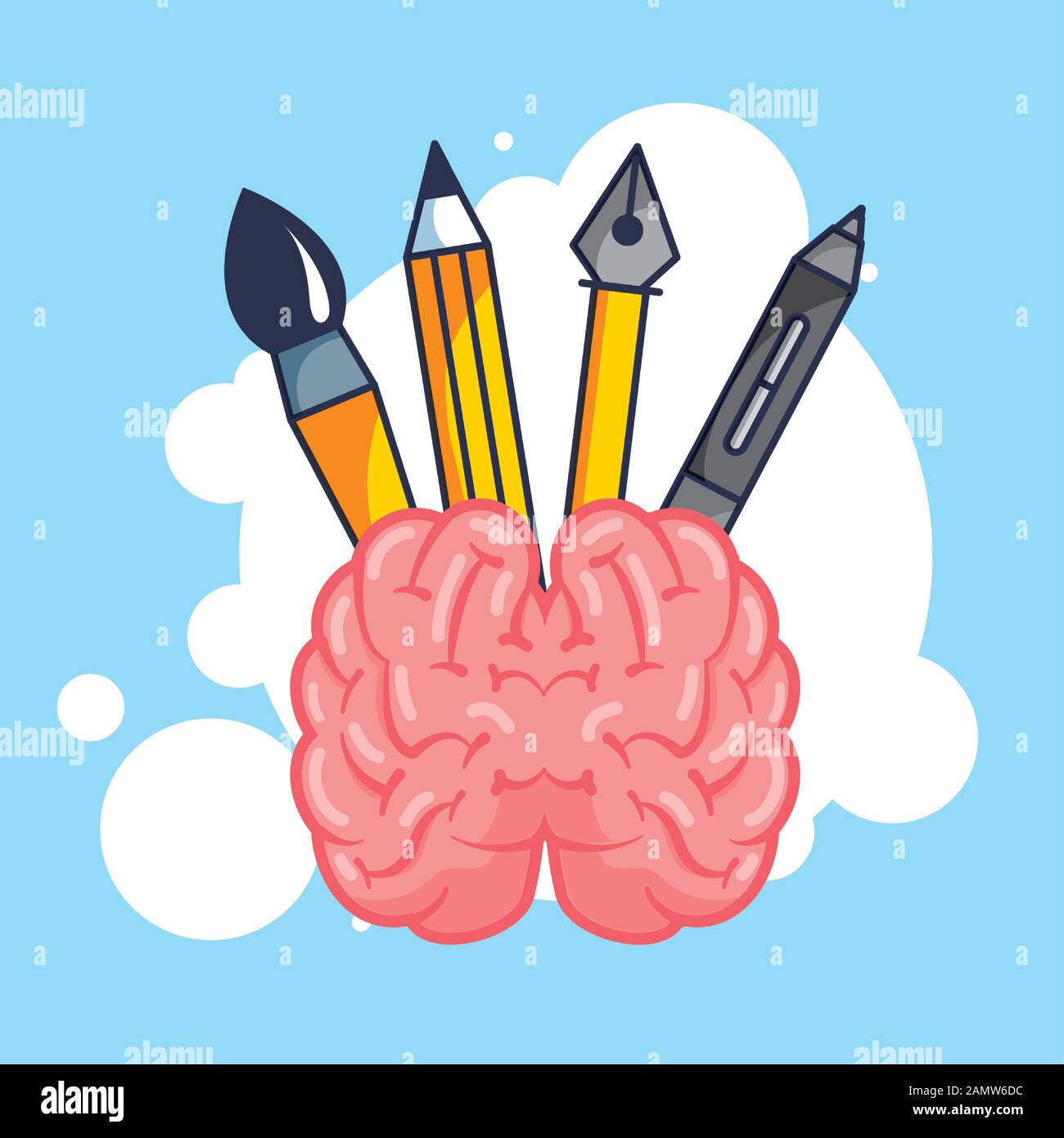 Detailed brain diagram Stock Vector Images - Alamy