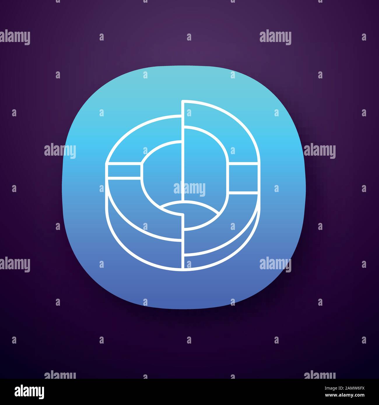 Three-dimensional diagram app icon. 3-space ring. Comparisons among ...