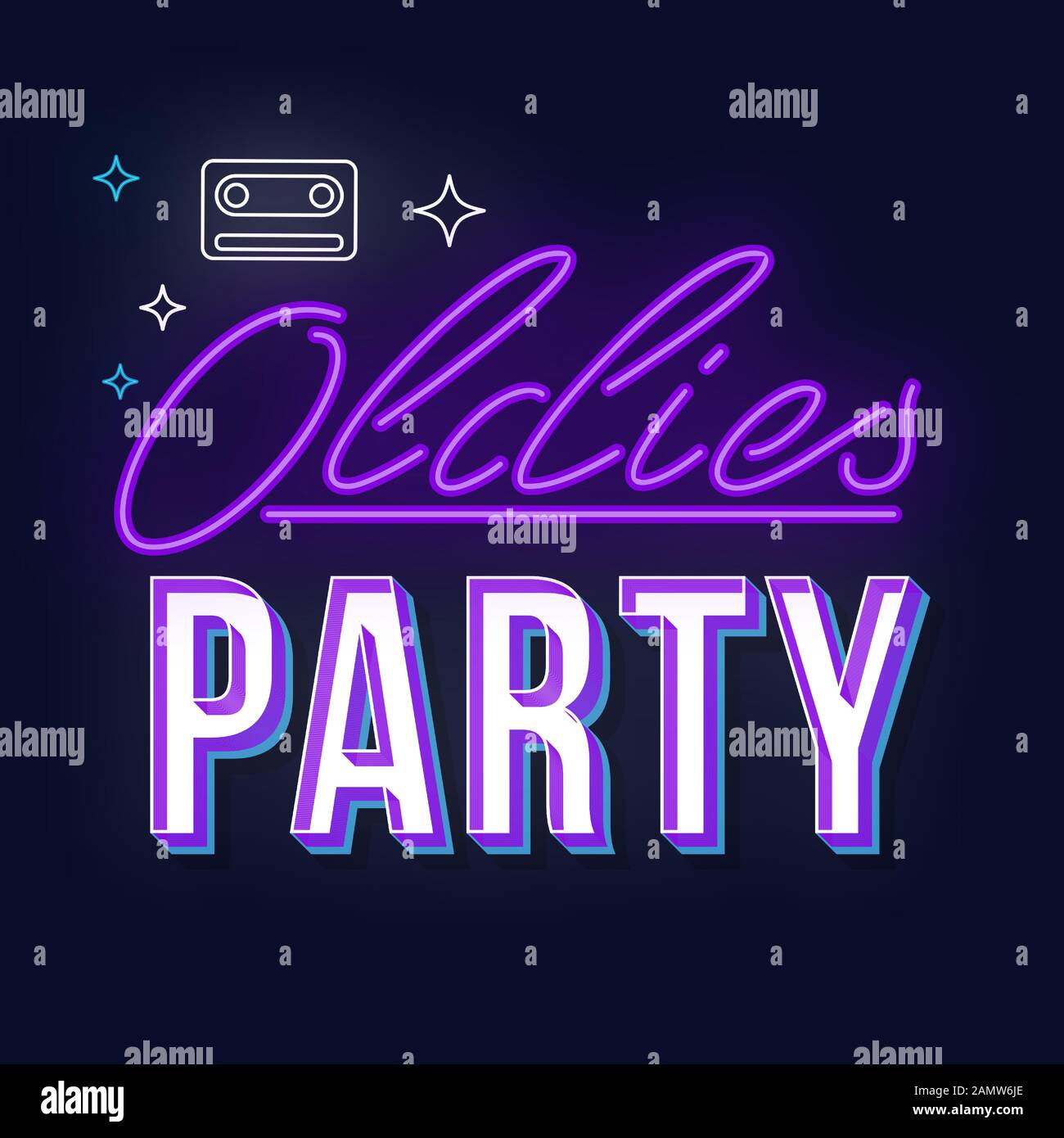 Oldies party vintage 3d vector lettering. Retro bold font, typeface ...