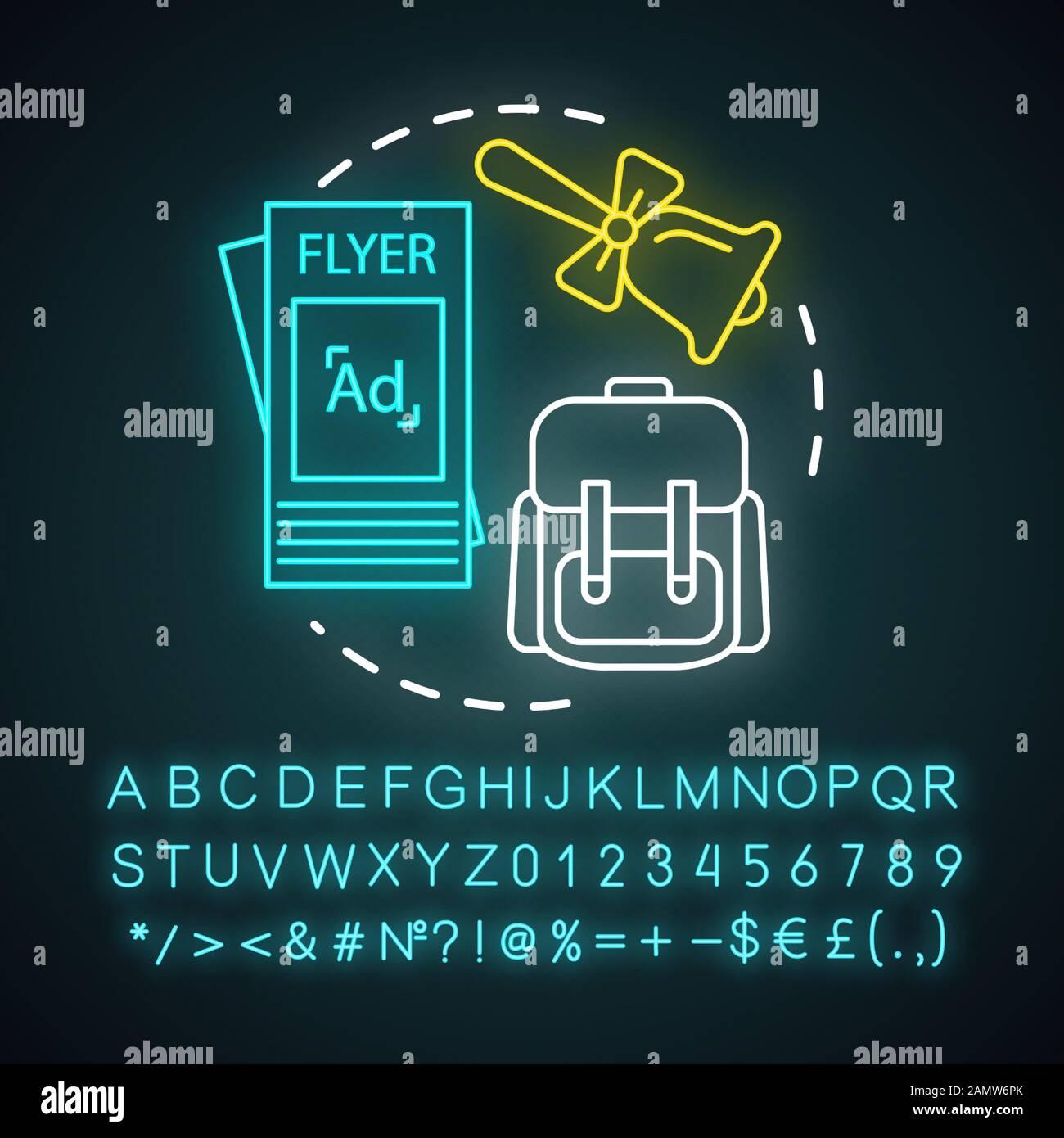 School advertising neon light concept icon. Educational institution ...