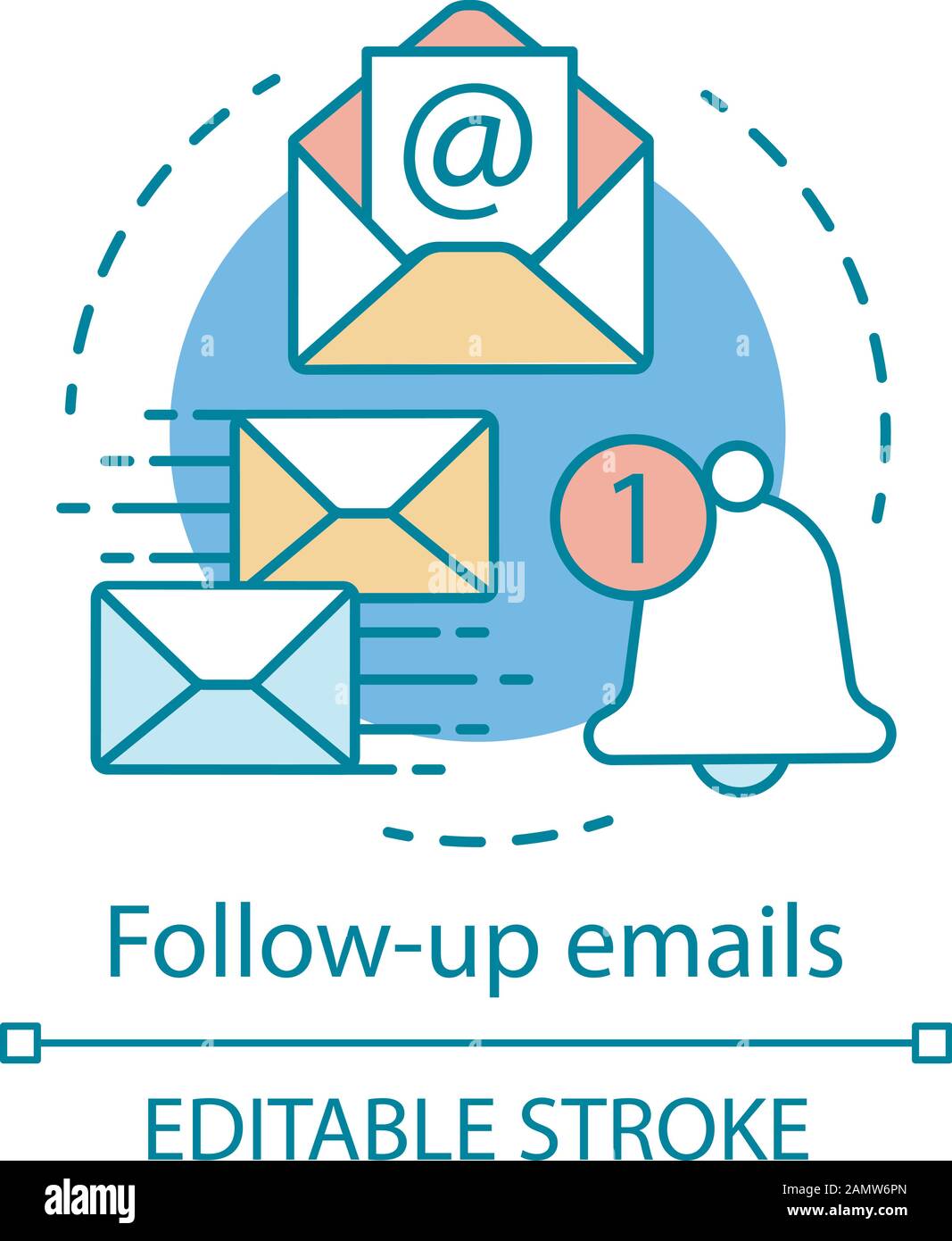 Follow-up emails concept icon. Attracting clients idea thin line ...