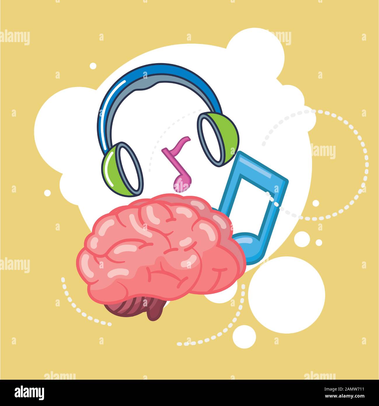 Brain music notes Stock Vector Images - Alamy