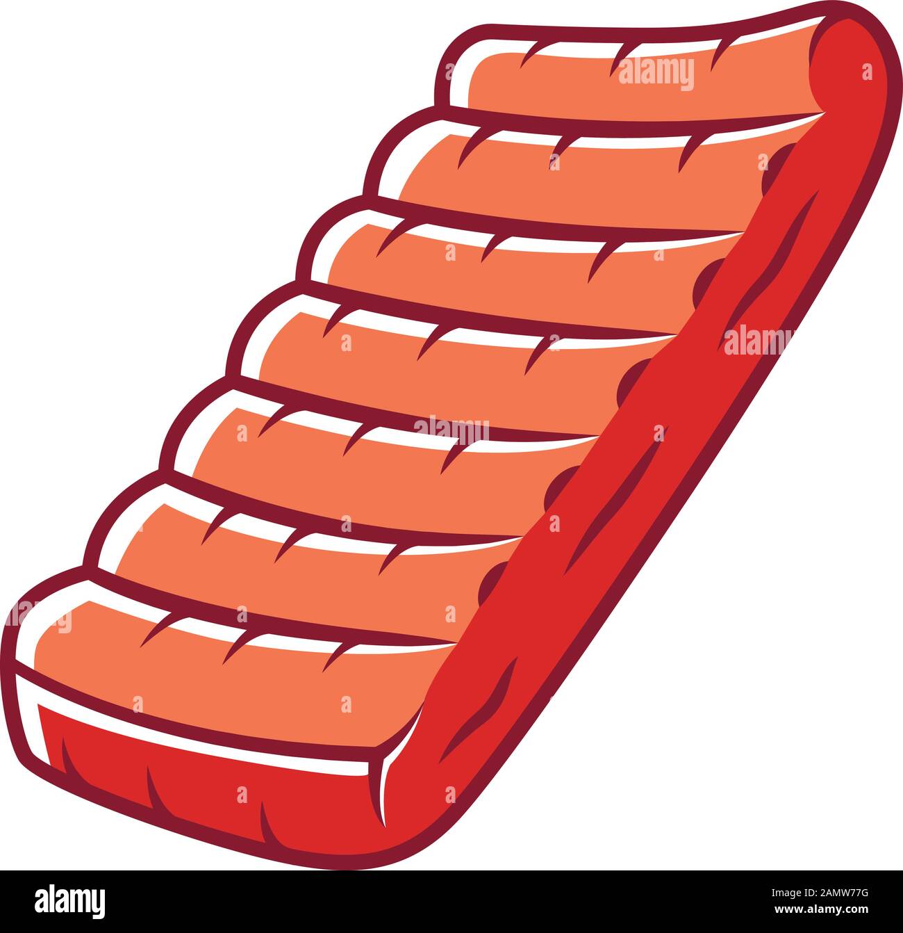 Grilled ribs color icon. Butchers meat. Roasted meat production and ...