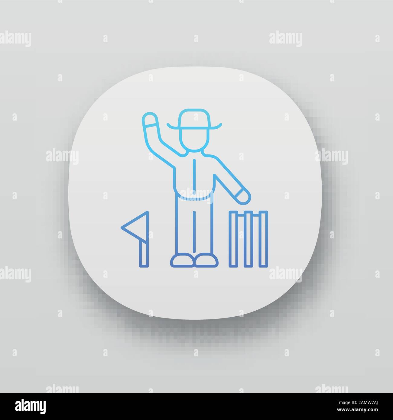 Cricket judge app icon. Umpire signal decision. Arbitrator follow game ...