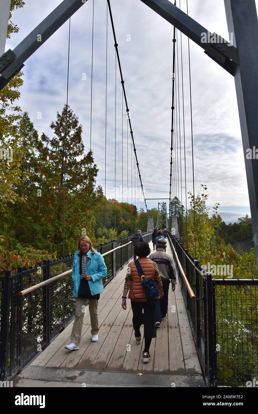 The Montmorency Falls Footbridge spanning the Chute-Montmorency ...