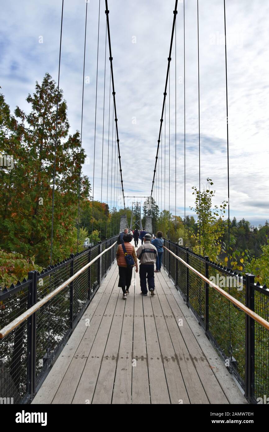 The Montmorency Falls Footbridge spanning the Chute-Montmorency ...