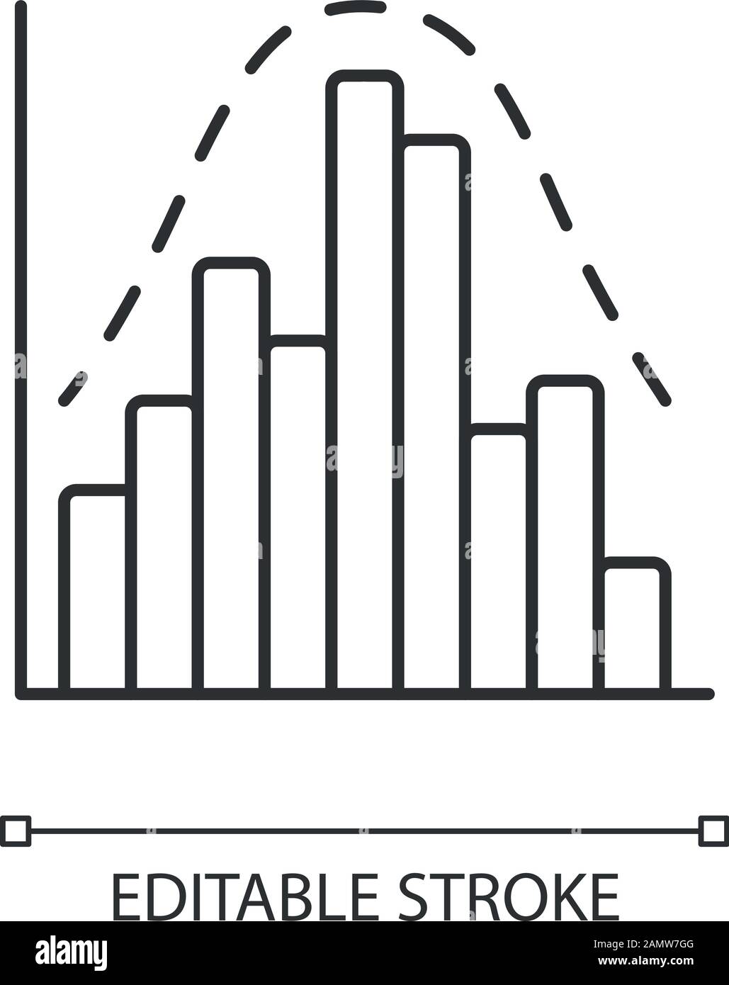 Histogram linear icon. Diagram. Business trade info. Financial ...